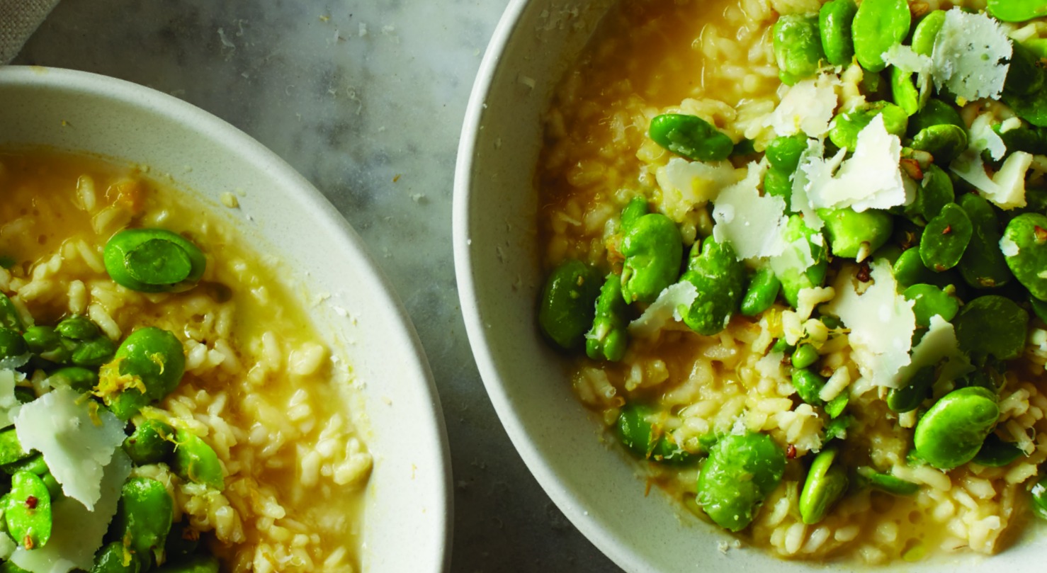 Lemon Risotto with Sauteed Fresh Fava Beans