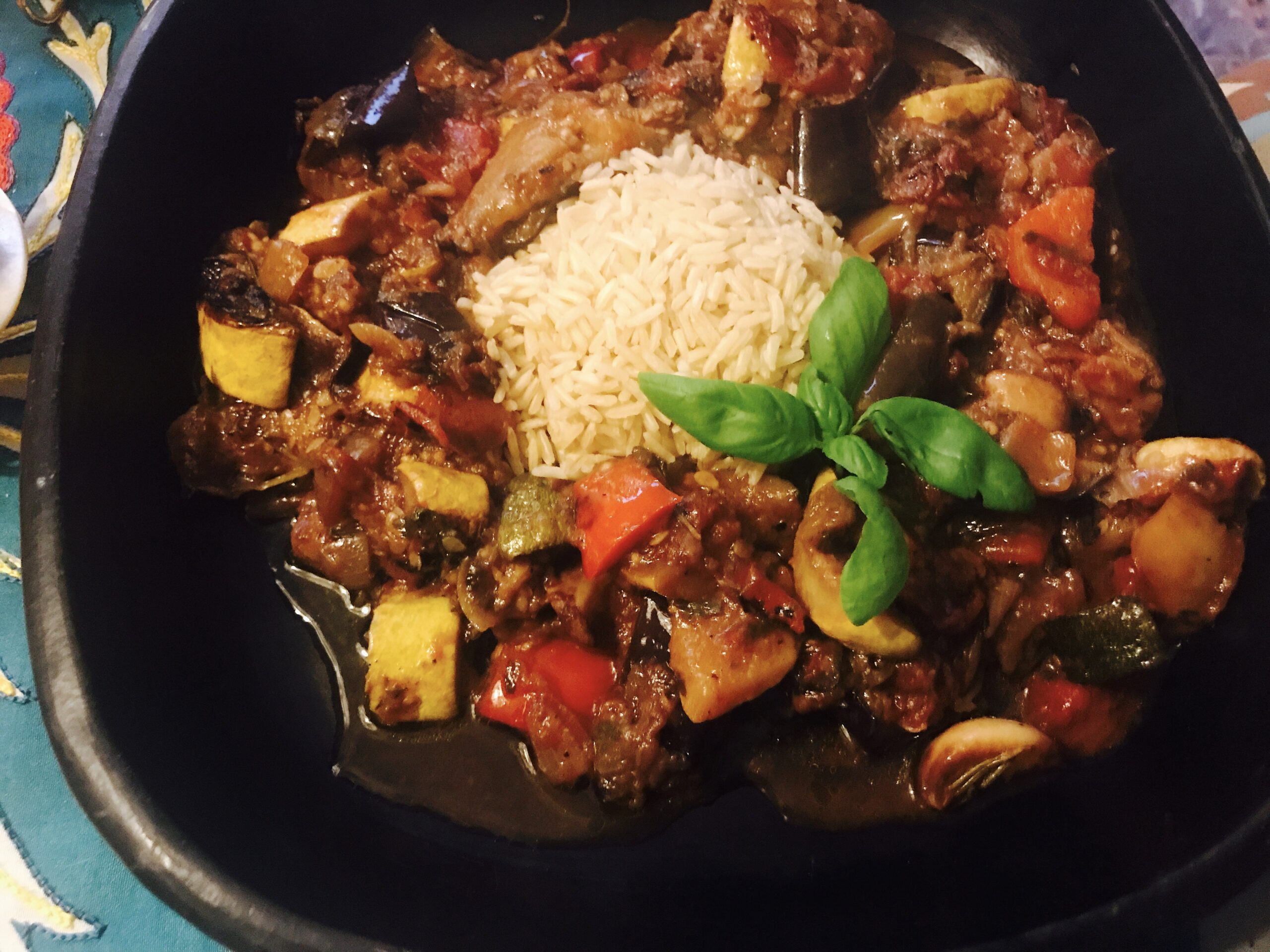 Summer Ratatouille of Zephyr Squash, Purplette Onion, Valencia Tomatoes ...